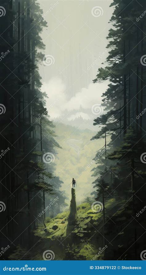 Sense Of Scale Tiny People In Monumental Landscapes Artwork Stock