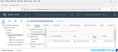 Create And Manage Alarms In The Vsphere Client On Vmware Vsphere 6 7 Vmware Tutorials