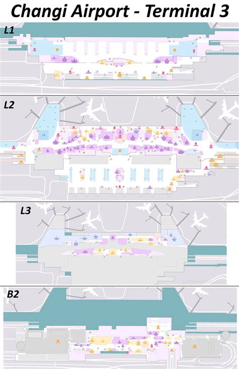 Changi Airport Terminal Map Singapore Ontheworldmap