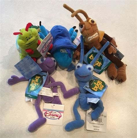 Disney Lot Of 5 Pixar A Bugs Life Plush Beanie Babies Nwt Atta Flik