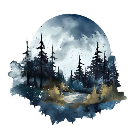 Download Night Sky Moon Watercolor Clipart Ai Generated For Free Artofit
