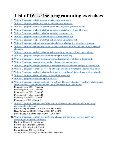 List Of Problem In Conditional Statement Pdf Numbers Celsius