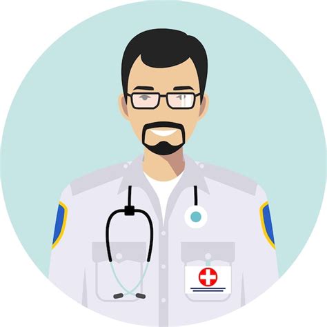 Premium Vector Young Emergency Doctor Man Character Avatar Icon In Flat Style Vector Illustration