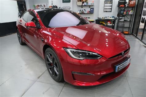 테슬라 모델s 플레드 울트라 레드 솔라가드 리얼블랙 볼텍스ir패키지 시공후기 네이버 블로그