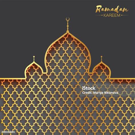 골드 메탈 모스크 등이 있습니다 종이 접기 라마단 카림 인사말 카드 0명에 대한 스톡 벡터 아트 및 기타 이미지 0명 Eid Ul Fitr Ramadan Kareem