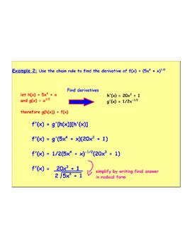 Calculus Chain Rule Interactive Flip Chart By Ms S TPT