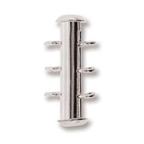 3 Strand Vertical Loop Slide Clasps Silver Plated 2 Clasps