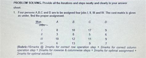 Solved Problem Solving Provide All The Iterations And Steps