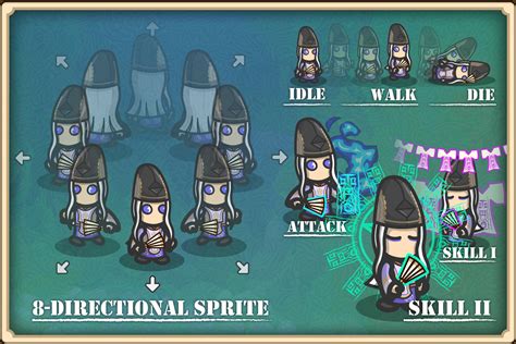 2d Character Cute And Chibi Eastern Unique Skill Animated Prefab With Sfx 2d Characters