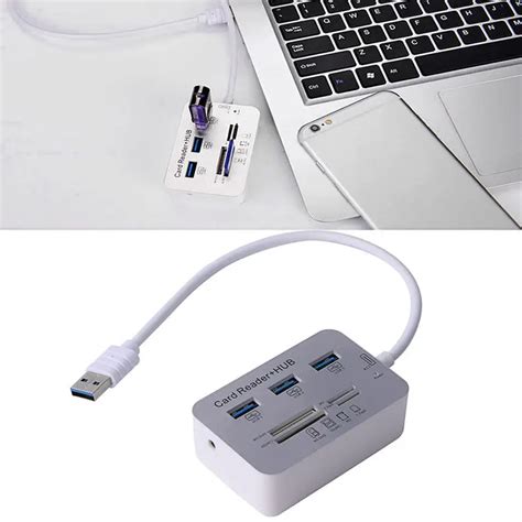 Multi Function Portable Mcro USB Hub Card Reader 3 Port Aluminum USB 3 0 Hub With MS SD M2 TF