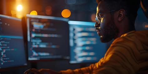 Programmers Working Remotely On Computers Embracing The Digital