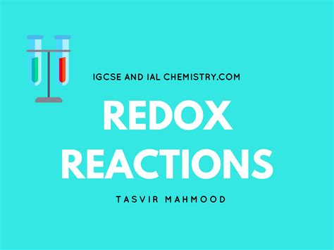 Ial Redox Reactions In Chemistry Notes Igcse And Ial Chemistry