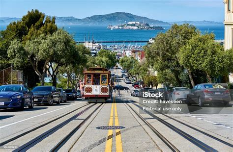 샌 프란 시스 코 캘리포니아에서 하이드 스트리트 샌프란시스코 캘리포니아에 대한 스톡 사진 및 기타 이미지 샌프란시스코 캘리포니아 알카트라즈 섬 거리 Istock