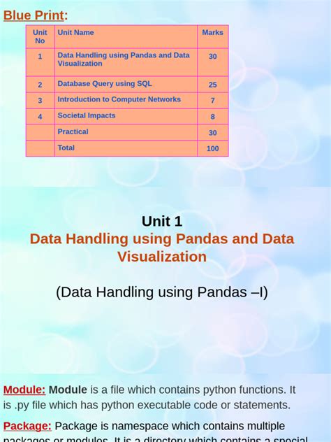 series ppt on data handling using pandas i pdf database index python programming language
