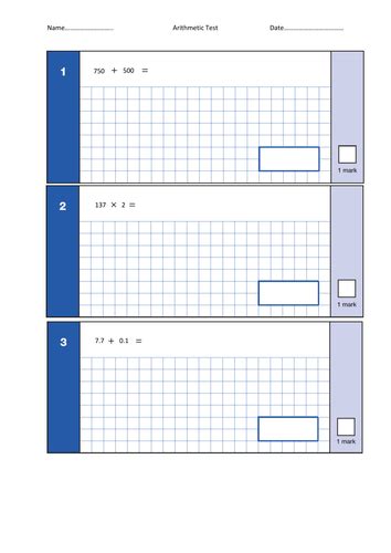 New Ks2 Maths Arithmetic Paper Paper 1 Teaching Resources