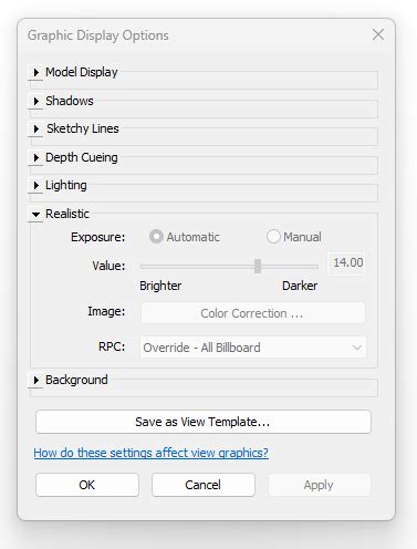 Change Revit Graphic Display Options