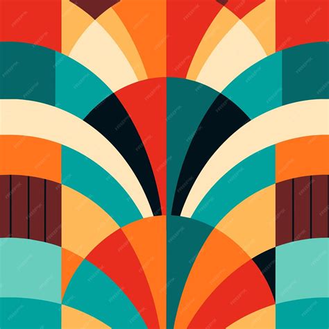 Free Vector Retro Abstract Geometric Pattern Design Background
