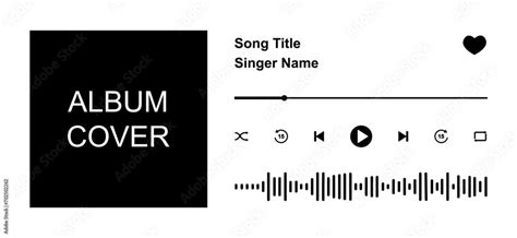 Design Of Music Player App Interface With Song Photo Frame Buttons Loading Bar And Sound Wave