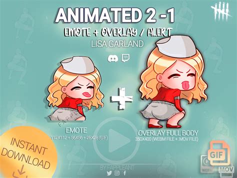 Dbd Animated Lisa Garland Bundle Of Emote And Overlay Alert Etsy