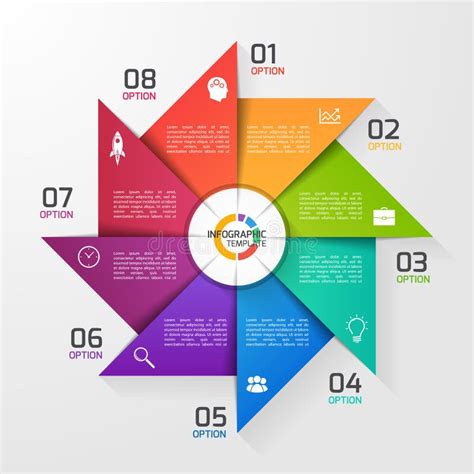 Windmill Style Circle Infographic Template For Graphs Charts Stock Vector Illustration Of