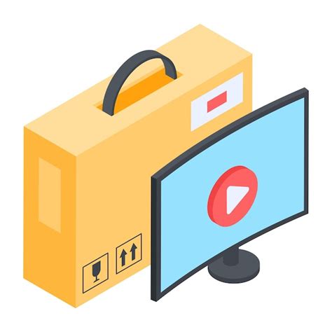 화물 배달 이소메트릭 아이콘 프리미엄 벡터