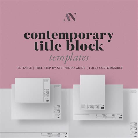 Contemporary Title Block Templates A2 A3 A4 8 5x11 11x17 1