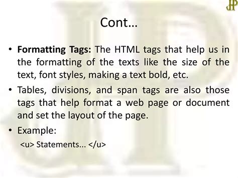 Basic Html Tags PPTX