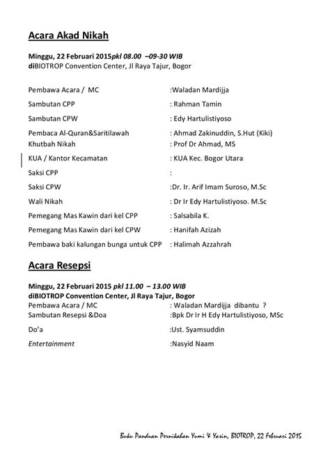Rundown Acara Pernikahan Artofit
