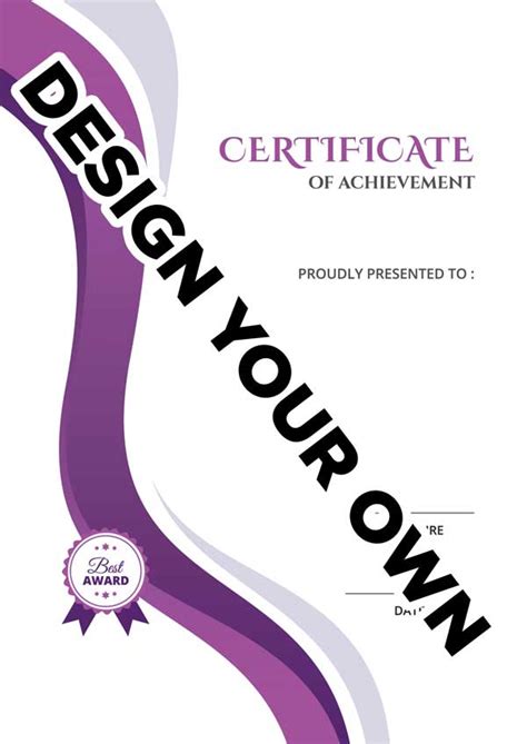 A4 Portrait Certificates Online Design Presenter Supplies