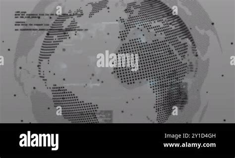 World Map With Data Points And Coding Animation Over Gray Background Technology Mapping