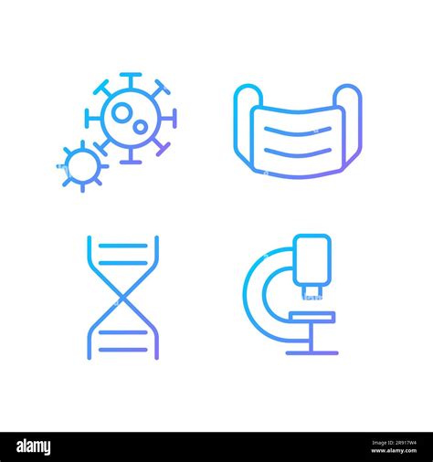 Virus Prevention And Treatment Pixel Perfect Gradient Linear Vector Icons Set Stock Vector Image