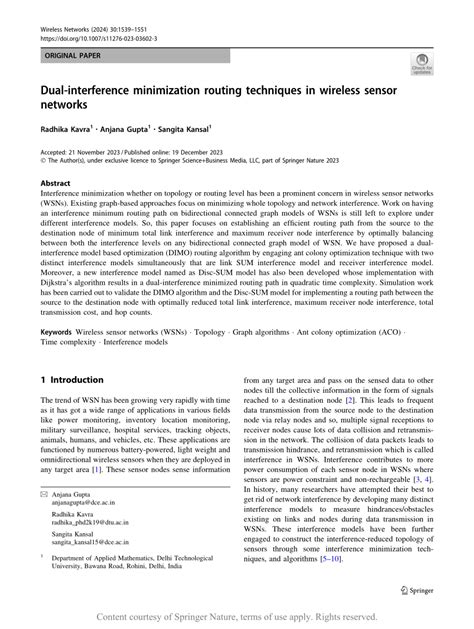 Dual Interference Minimization Routing Techniques In Wireless Sensor