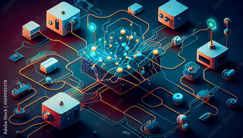 A Graphical Representation Of A Connected Iot Network With Various