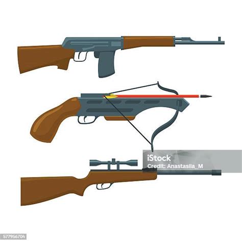 소총 기관단총 석궁 강철에 대한 스톡 벡터 아트 및 기타 이미지 강철 권총 기계류 Istock