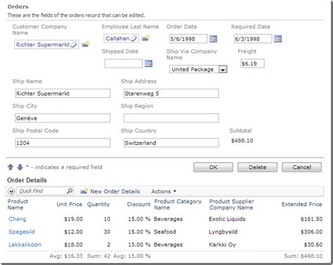 Code On Time Sample Applications Order Form Total And Subtotal Creating Order Subtotal Field