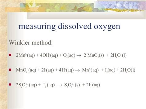 E5 Environmental Chemistry Dissolved Oxygen