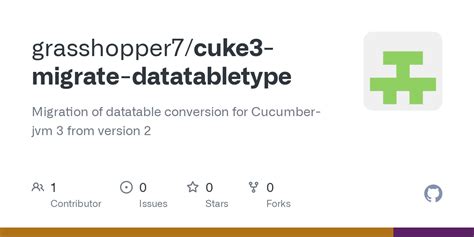 Github Grasshopper Cuke Migrate Datatabletype Migration Of