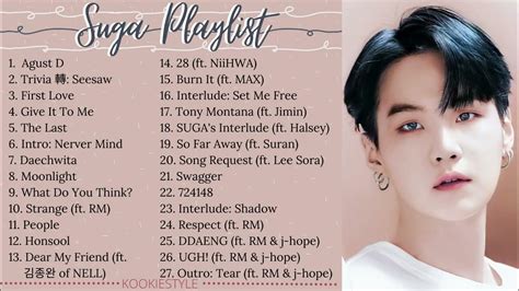 Bts Suga Playlist 2022 Solo And Cover Songs