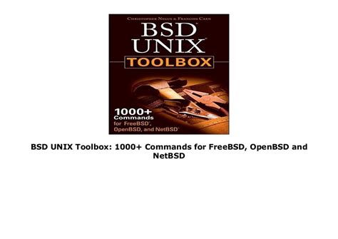 bsd unix toolbox 1000 commands for freebsd openbsd and netbsd