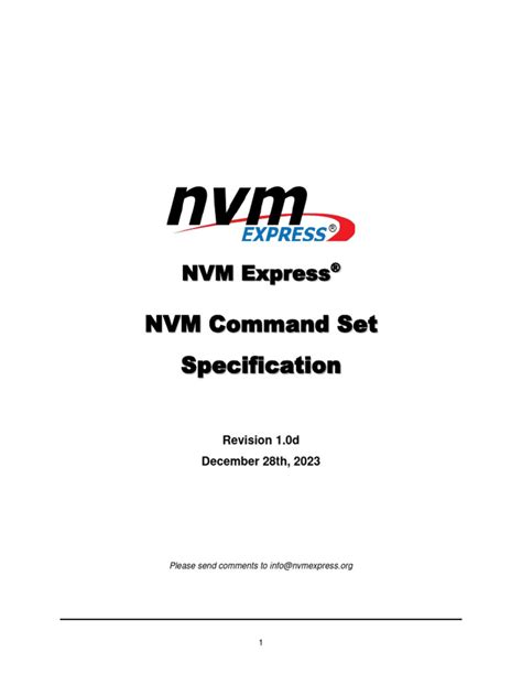 Nvm Express Nvm Command Set Specification 1 0d 2023 12 28 Ratified Pdf Byte Metadata