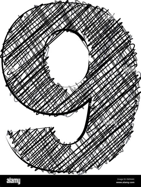 Font Illustration NUMBER 9 Stock Vector Image Art Alamy