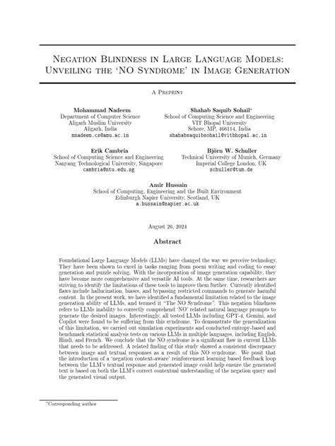 Negation Blindness In Large Language Models Unveil Pdf Accuracy And Precision P Value