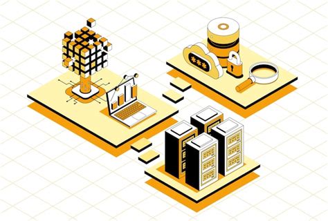 Premium Vector Isometric Big Data Multistore Illustration