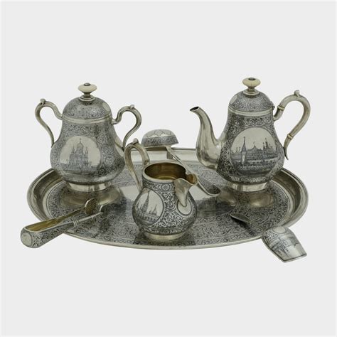 Russian Tea Set Silver Feodor Yartsev Moscow 1891 Rdm Fine Art Inc