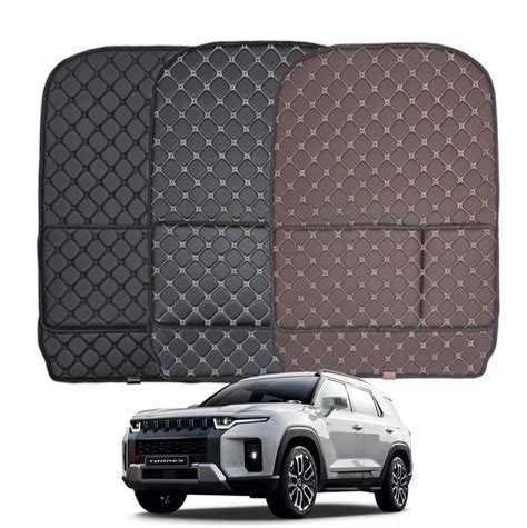 오토모듬 쌍용 토레스 가죽 퀄팅 시트백커버 포켓형 자동차 킥매트 시트백 스크래치방지 커버 매트 오토모듬