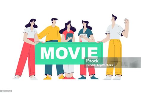 남자와 여자 캐릭터 와 영화 촬영 벡터 일러스트 레이 션에 종사 Premiere에 대한 스톡 벡터 아트 및 기타 이미지 Premiere 개념 기술자 Istock