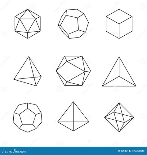 Geometric Shapes Platonic Solids Stock Vector Illustration Of Element Minimal 89042147