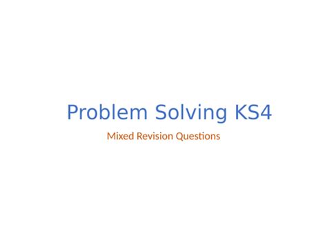 Maths Problem Solving Tasks For Ks3 4 Teaching Resources