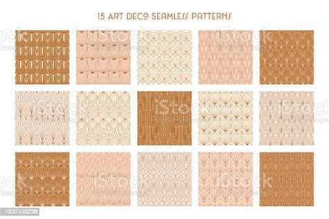 아르 데코 1920 년대 매끄러운 패턴 은 트렌디 한 미니멀 스타일로 설정 기하학적 모양의 벡터 추상 복고풍 배경 아르데코에