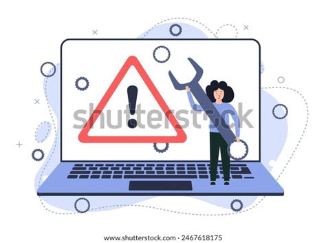 Illustration Broken Laptop Error Warning Sign Stock Vector Royalty Free 2467618175 Shutterstock